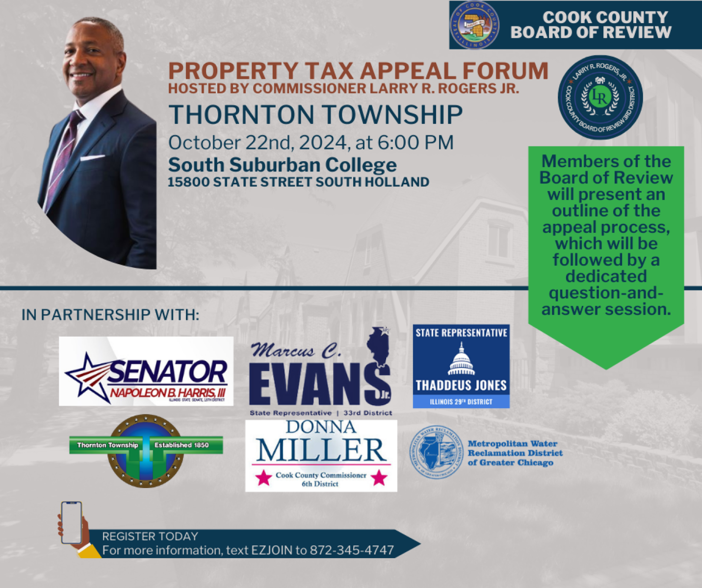 Property Tax Appeal Forum for Thornton Township Hosted by Commissioner ...