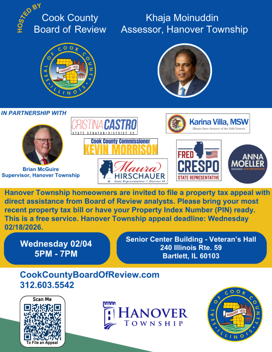 Hanover Township property tax appeal workshop with Cook County Board of ...